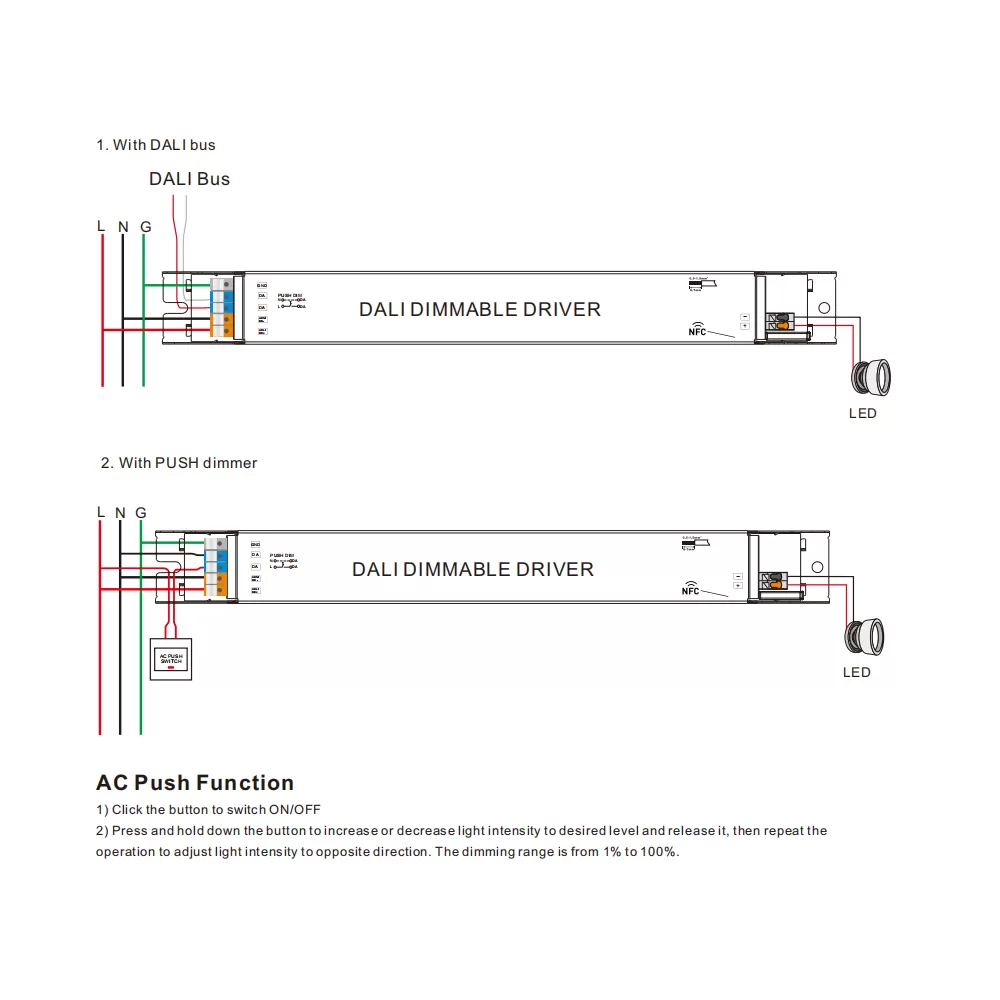 NFC LED Driver 60W DALI DT6 (Constant Current)